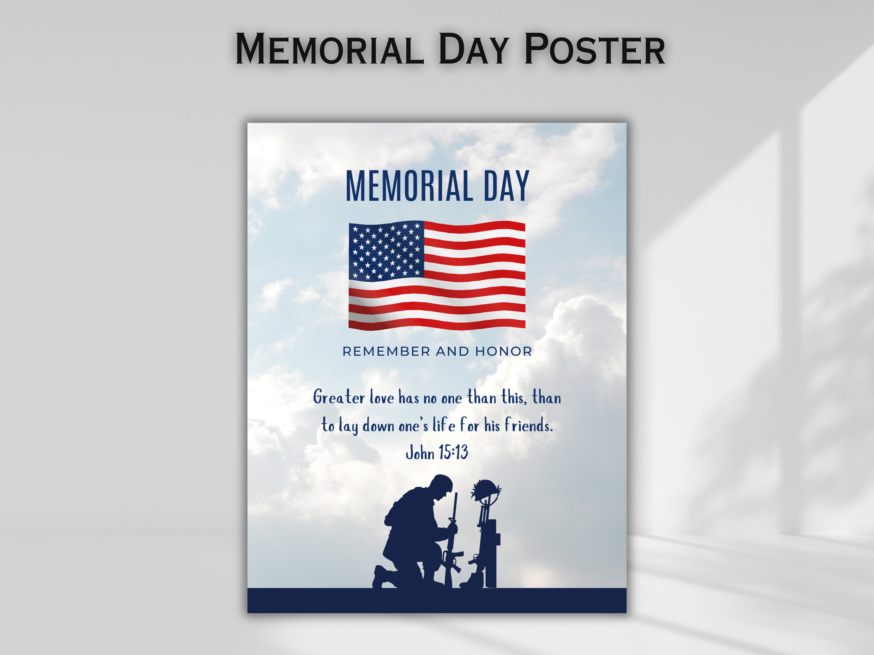 Christian Memorial Day Poster Bible Verse Cards Church Scripture Cards ...