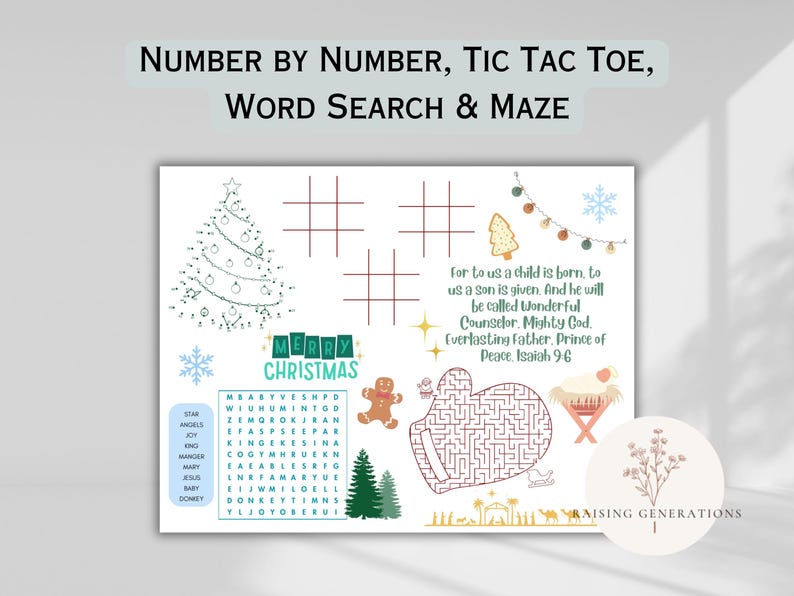 Printable Christmas Placemat Christian Christmas Activity Placemat ...