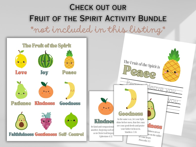 10 Fruit of the Spirit Coloring Bookmarks for Kids Printable Sunday ...