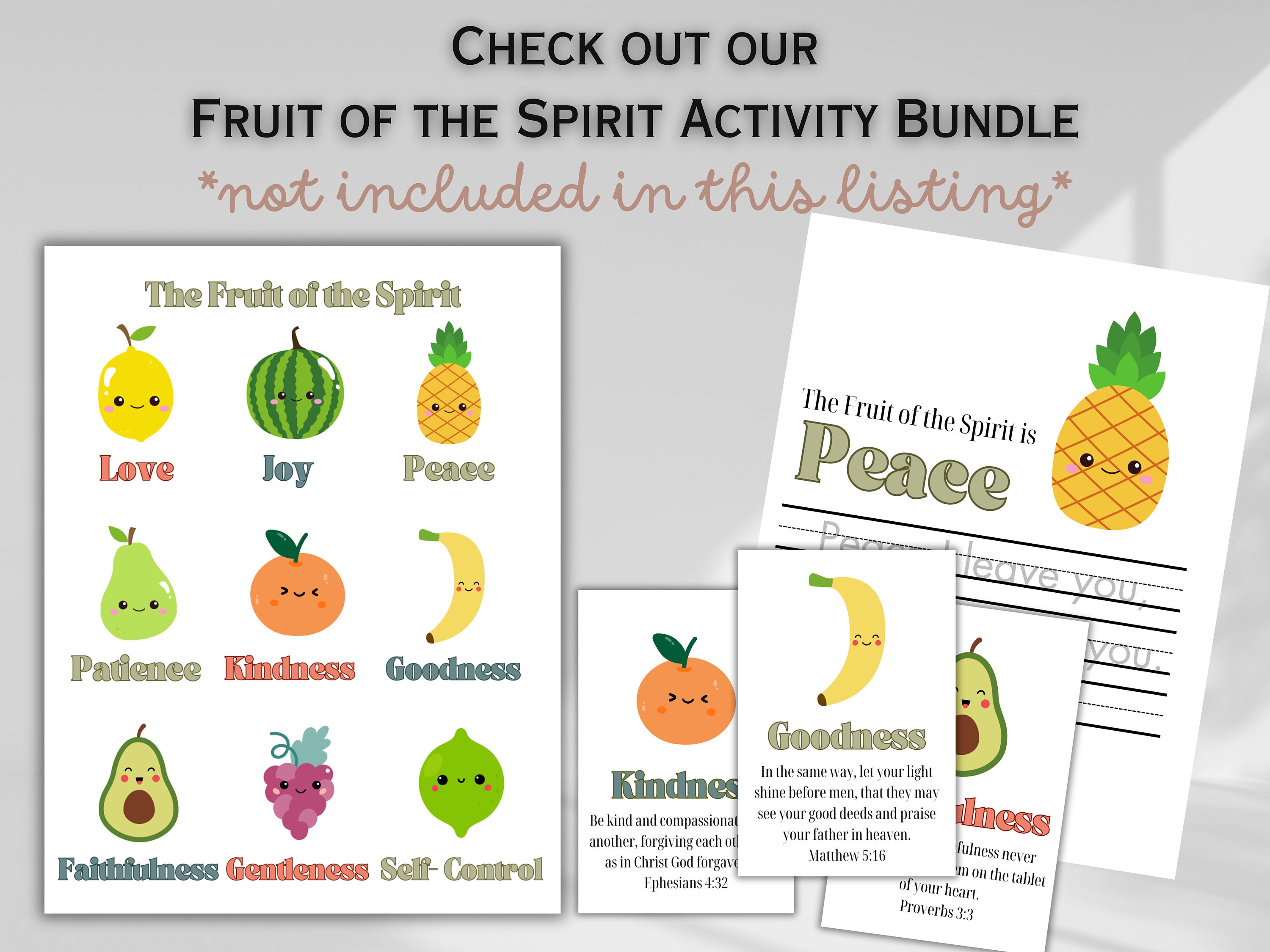 10 Fruit of the Spirit Coloring Bookmarks for Kids Printable Sunday ...