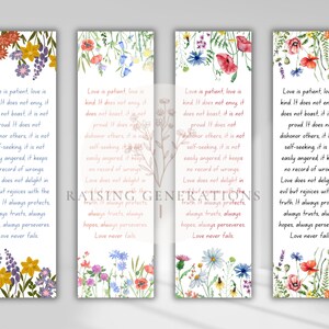 Valentines Bible Verse Bookmarks Printable Floral Valentines Church ...