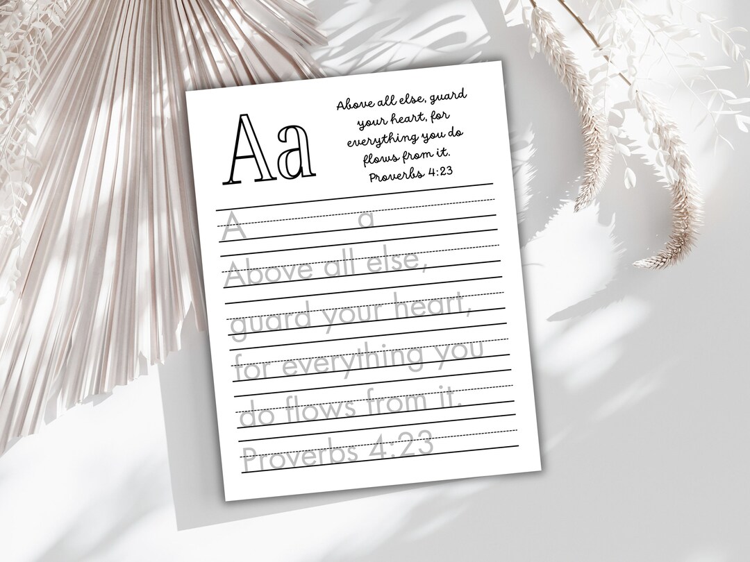 Printable ABC Tracing Bundle Scripture Alphabet Tracing Worksheets ...