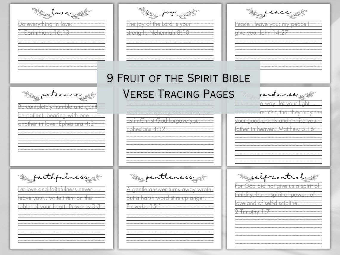 Fruit of the Spirit Bundle Printable Bookmarks, Coloring Bible Verse ...
