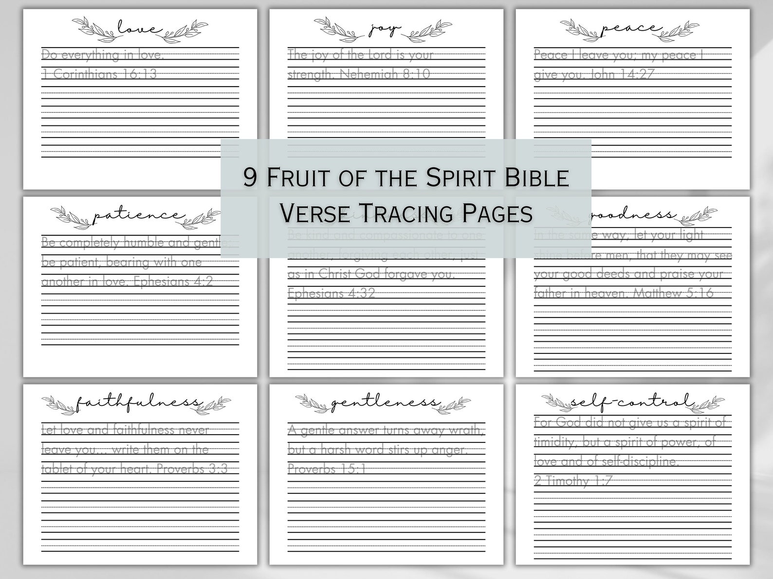 Fruit of the Spirit Bundle Printable Bookmarks, Coloring Bible Verse ...