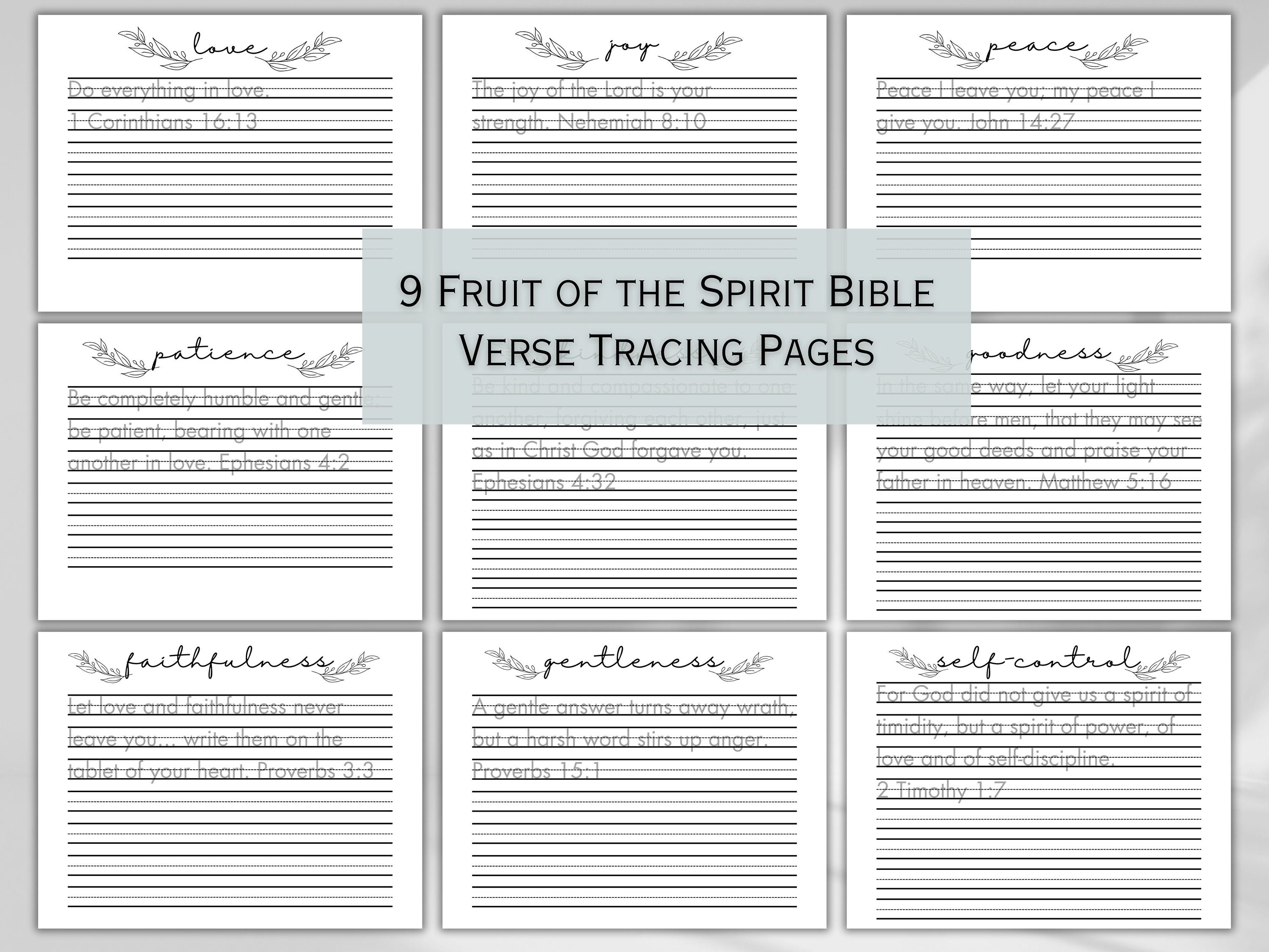 Fruit of the Spirit Bundle Printable Bookmarks, Coloring Bible Verse ...