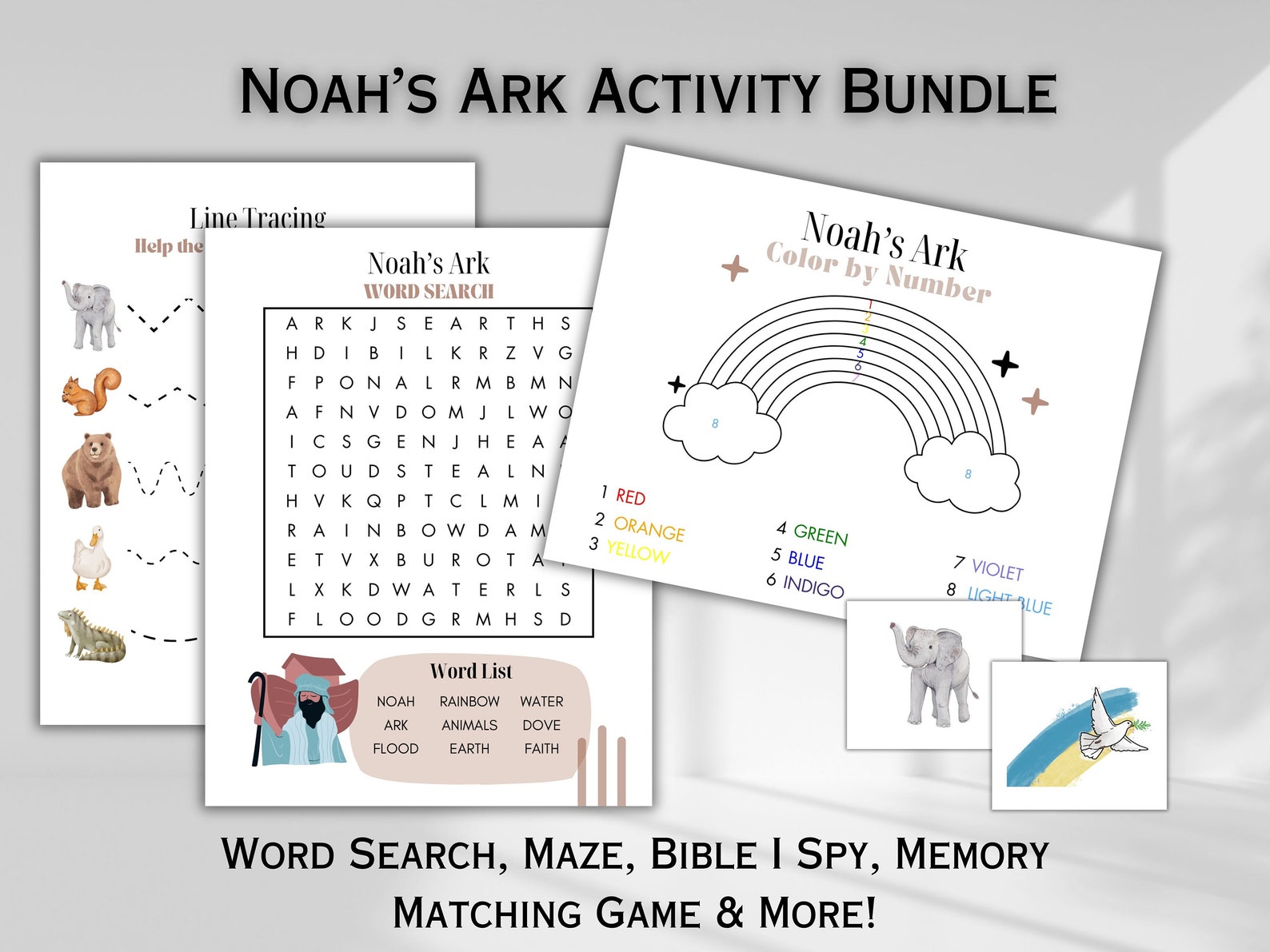 Noah's Ark Activity Bundle Printable Bible Lesson Sunday School Craft ...