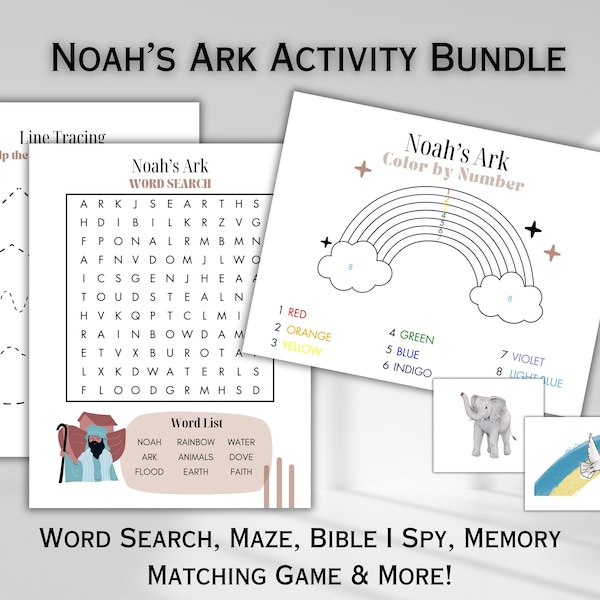 Noahs Ark Kids Worksheets - Etsy