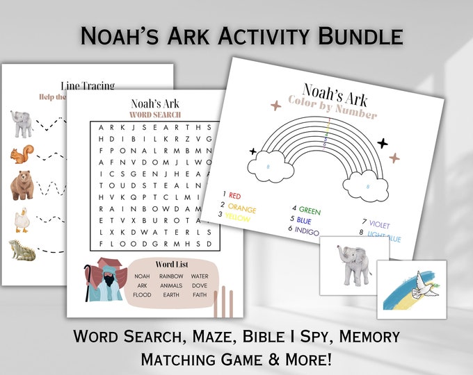 Noah's Ark Printable, Bible Activity for Kids, Genesis Old Testament ...