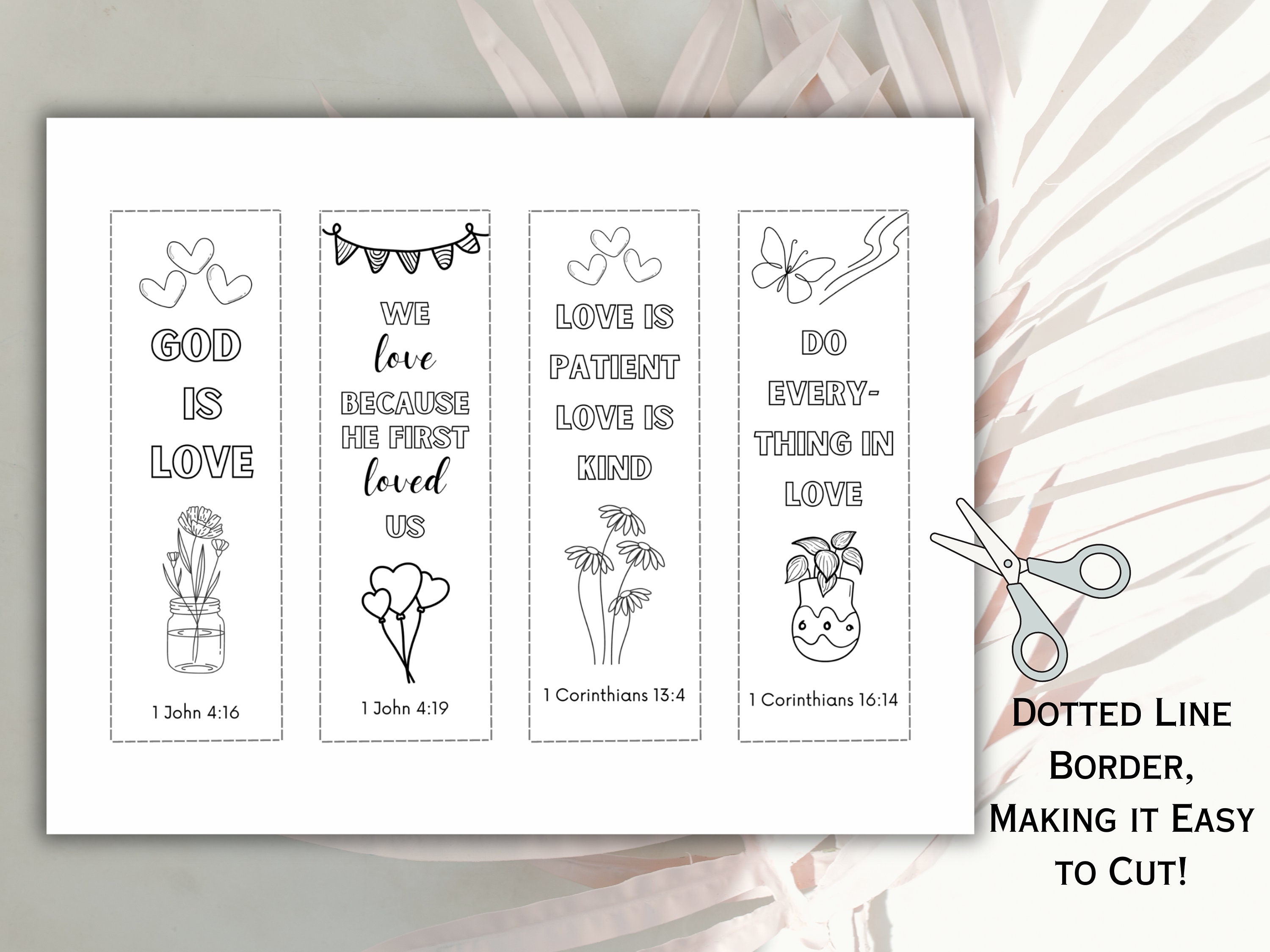 Bible Verse Coloring Bookmarks Printable Sunday School Craft About Gods ...