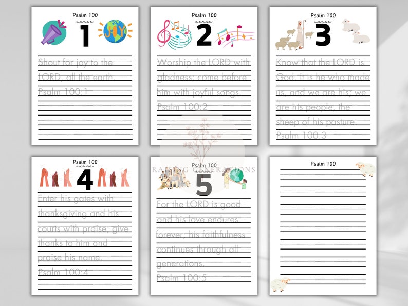 Psalm 100 Learning Resource Kids Craft Psalm 100 Sunday School Activity ...