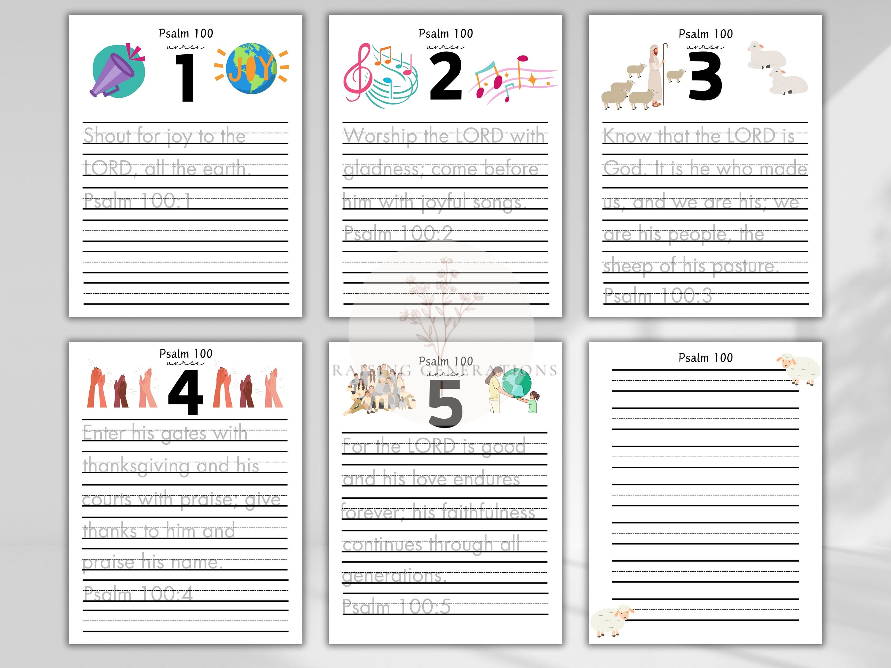 Psalm 100 Learning Resource Kids Craft Psalm 100 Sunday School Activity ...