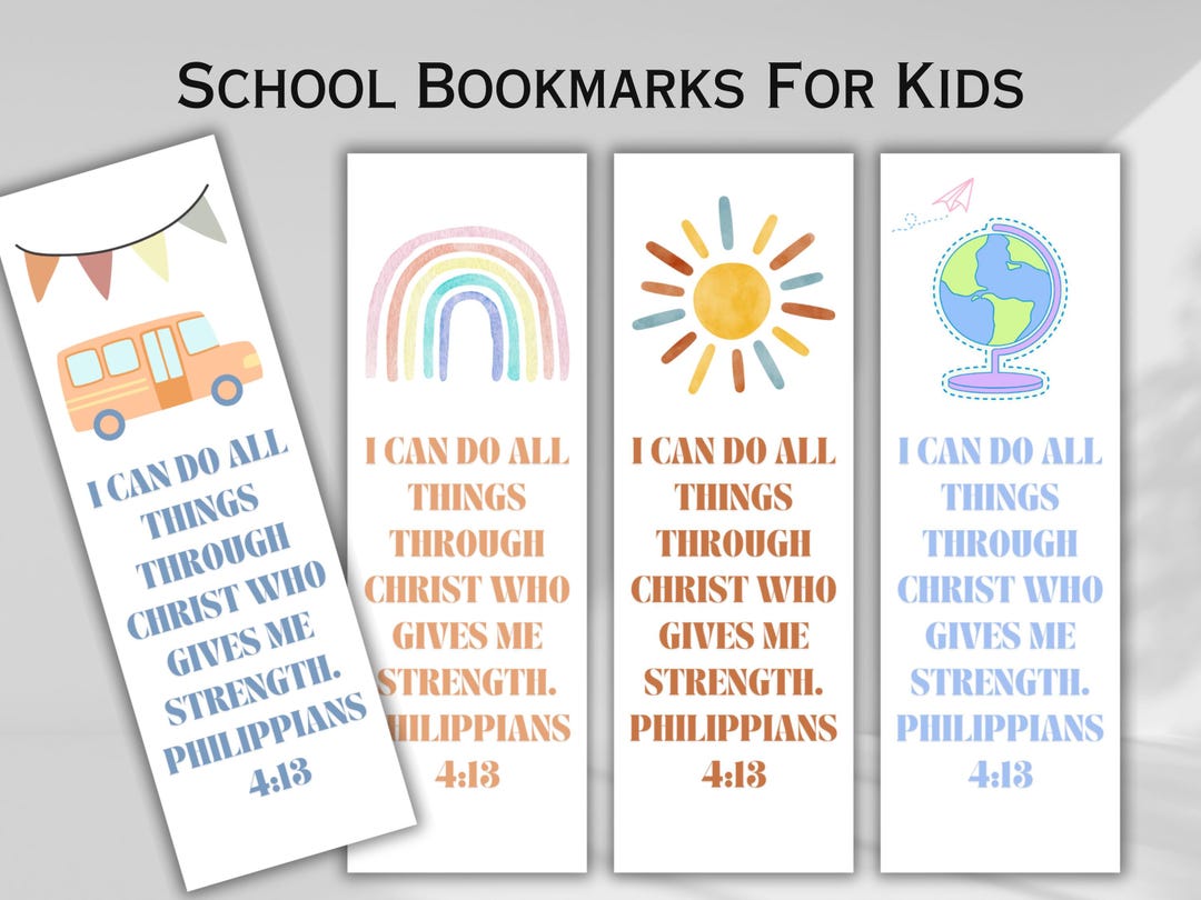 Christian School Bookmarks for Kids Bible Verse Cards for Students Gift ...