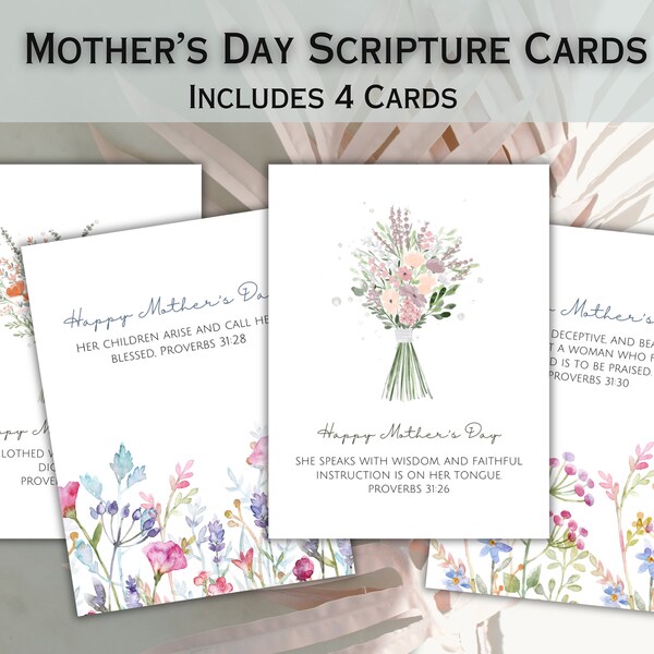 Mothers Day Bible Verse Cards - Etsy