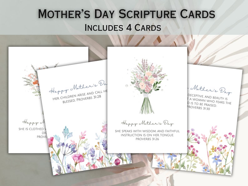 Christian Mothers Day Bible Verse Cards Church Gift Tag for Mothers ...