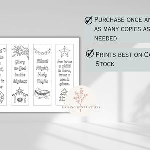 Christian Christmas Bookmark Church Favor Printable Bible Verse Gift ...