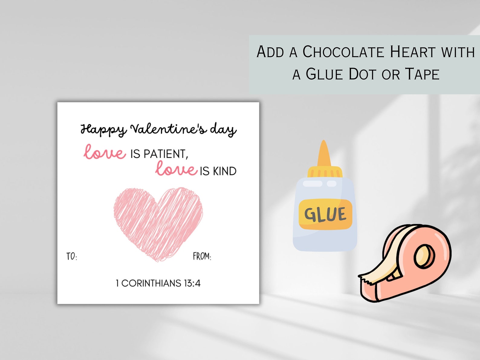 Valentines Bible Verse Cards for Kids, Classmates DIY Christian ...