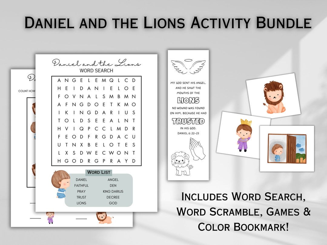 Daniel and the Lions Den Craft Sunday School Activity Page Bible Games ...