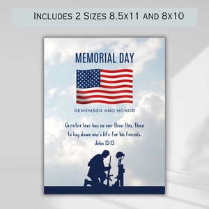 Christian Memorial Day Poster Bible Verse Cards Church Scripture Cards ...