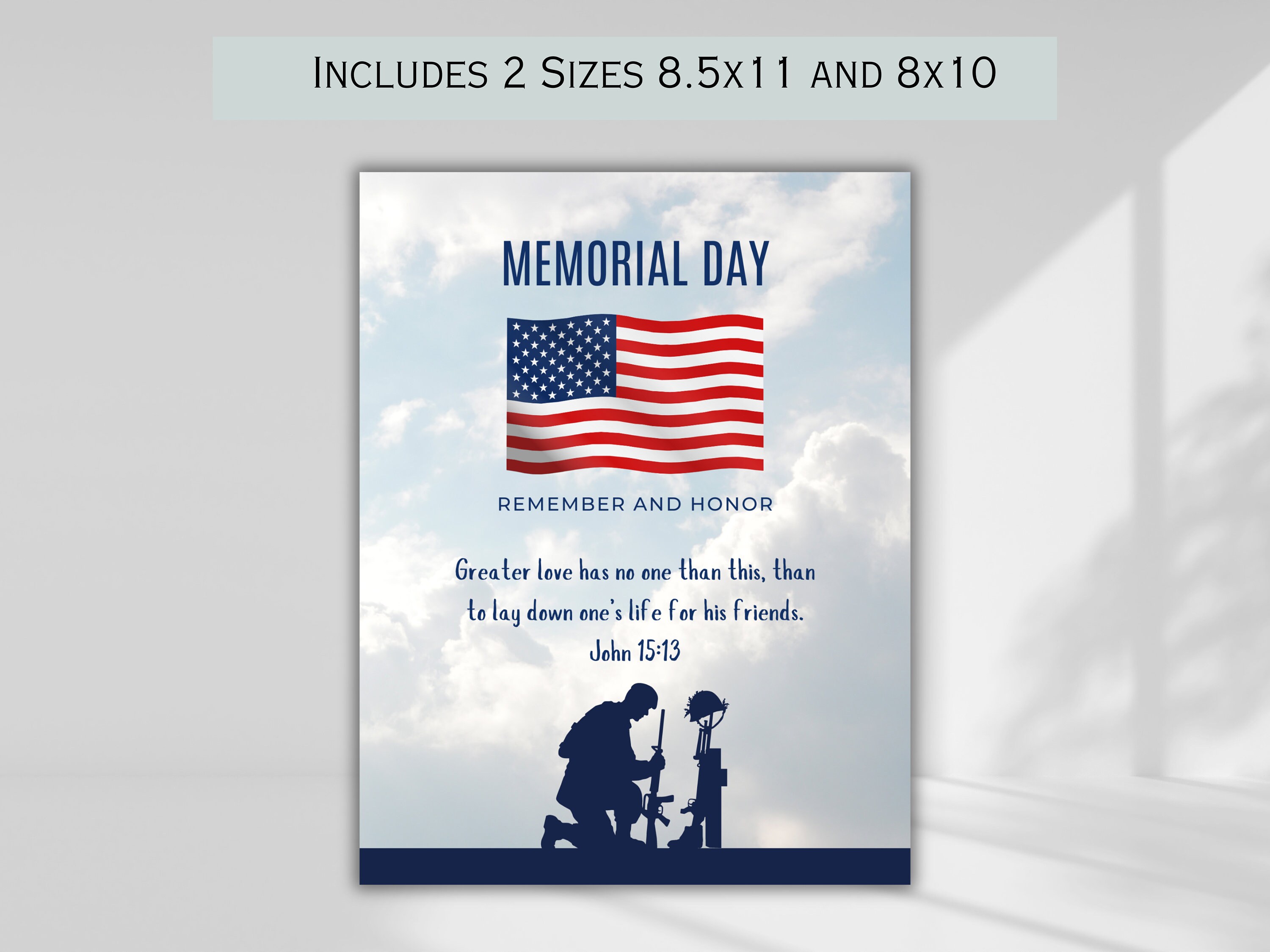 Christian Memorial Day Poster Bible Verse Cards Church Scripture Cards ...