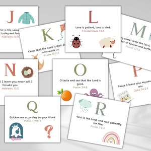 ABC Bible Verse Flashcards Scripture Card Printable Alphabet Bible ...