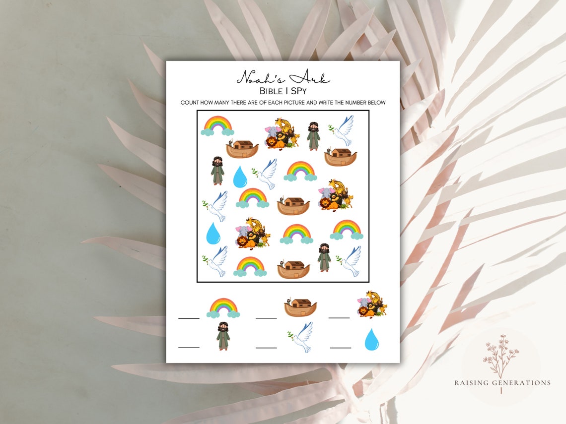 Noahs Ark Flood Activity Printable Bible Story Fun Learning Craft for ...