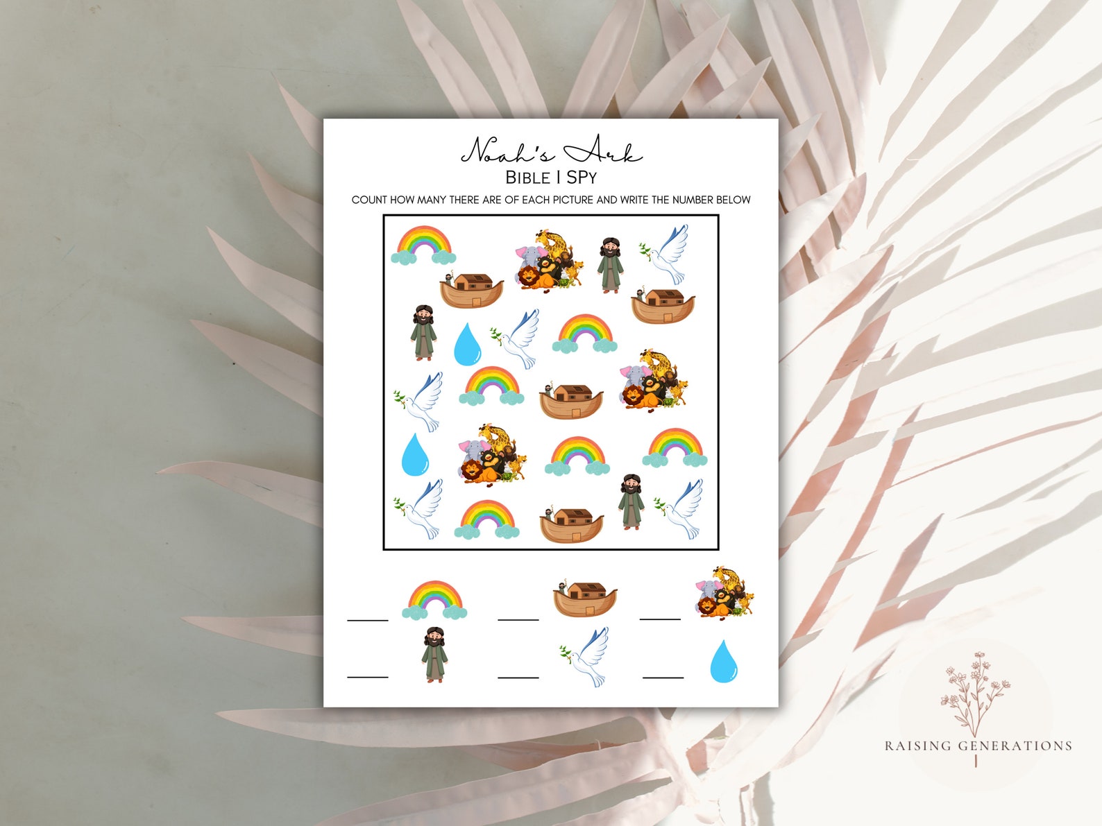 Noahs Ark Flood Activity Printable Bible Story Fun Learning Craft for ...