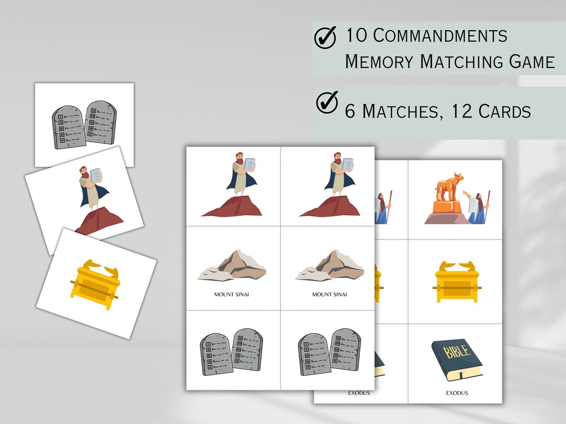 10 Commandments Printable Activity | Word Search, Maze, Memory Matching ...