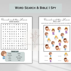 Daniel and the Lions Den Craft Sunday School Activity Page Bible Games ...