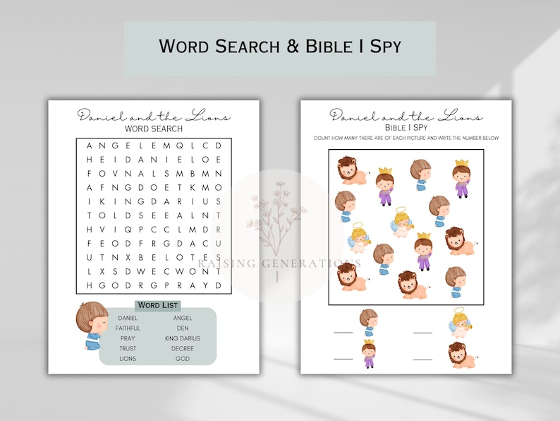 Daniel and the Lions Den Craft Sunday School Activity Page Bible Games ...