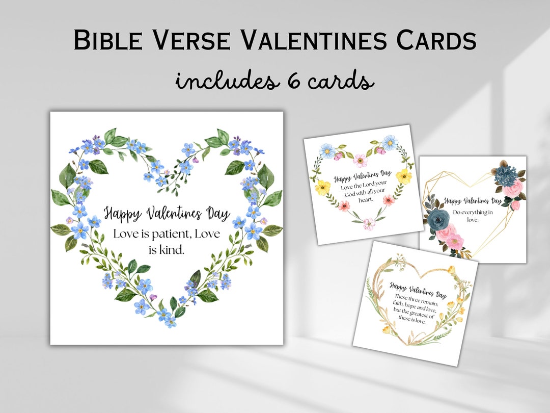 Valentines Bible Verse Cards for Kids, Classmates | DIY Christian ...