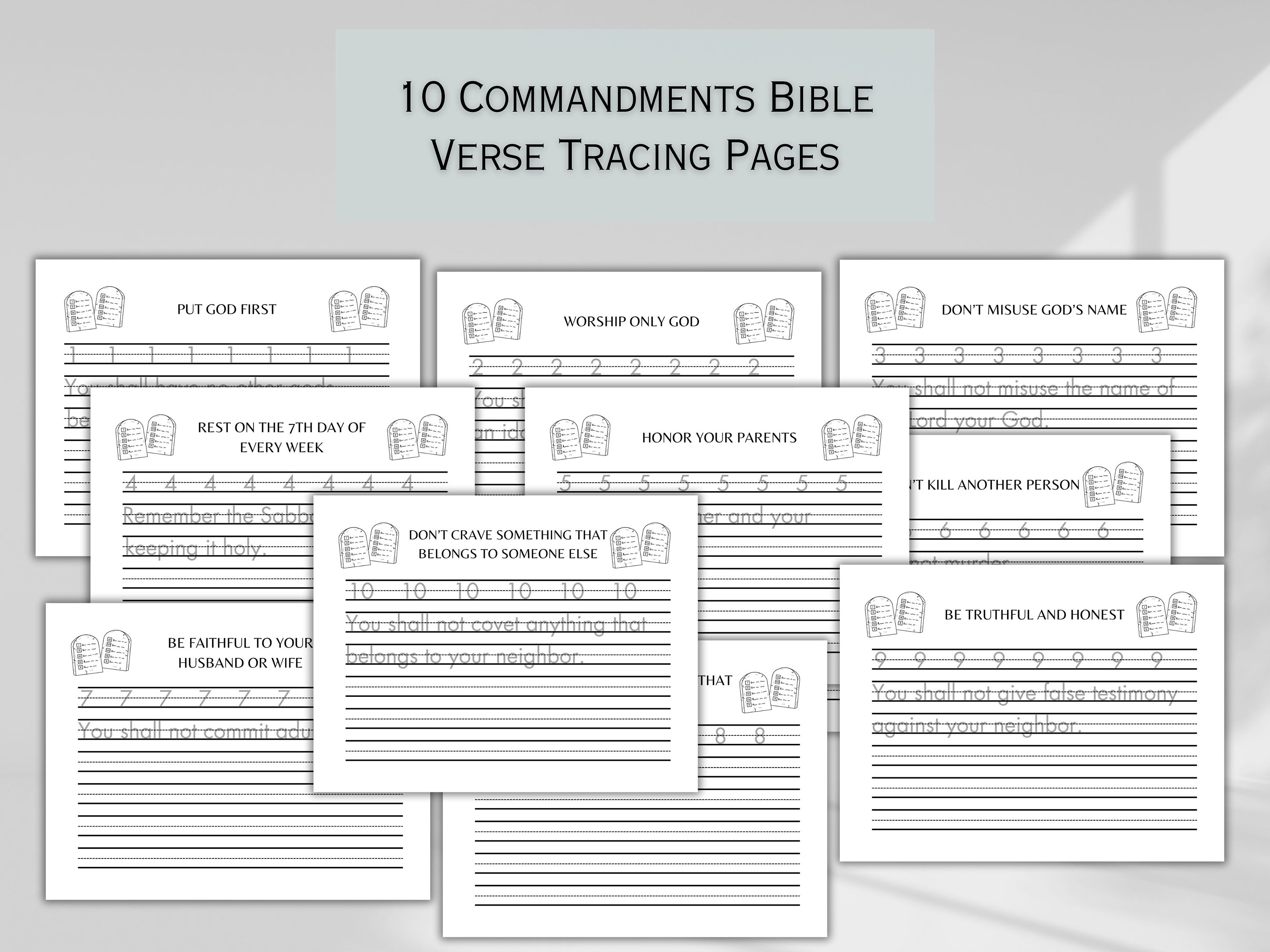 10 Commandments Printable Activity Word Search, Maze, Memory Matching ...