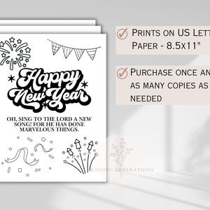 Christian New Years Coloring Pages New Years Sunday School Activity New ...