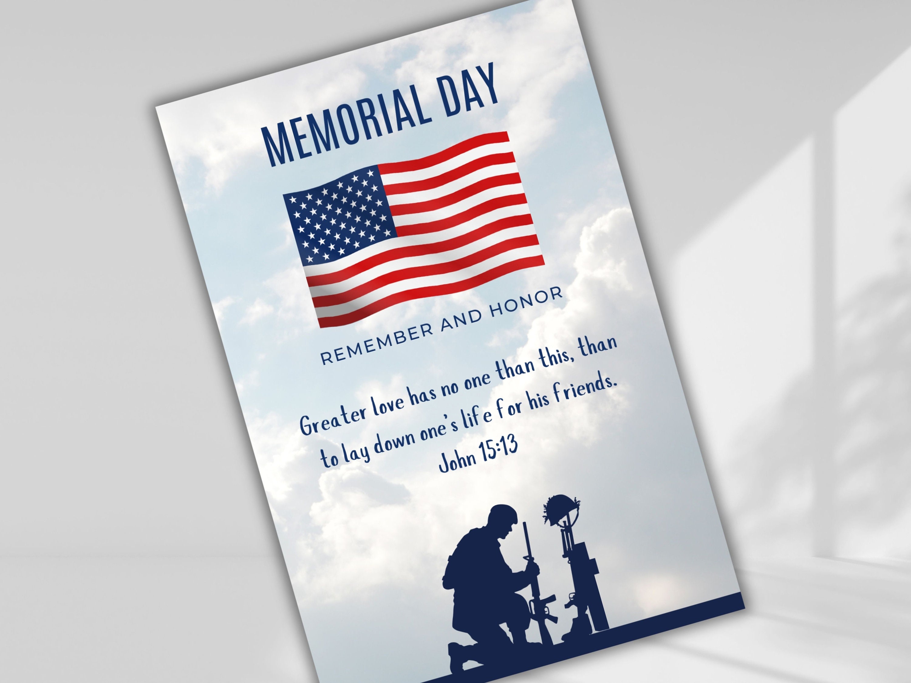 Christian Memorial Day Bible Verse Cards Church Gift Tag Scripture ...