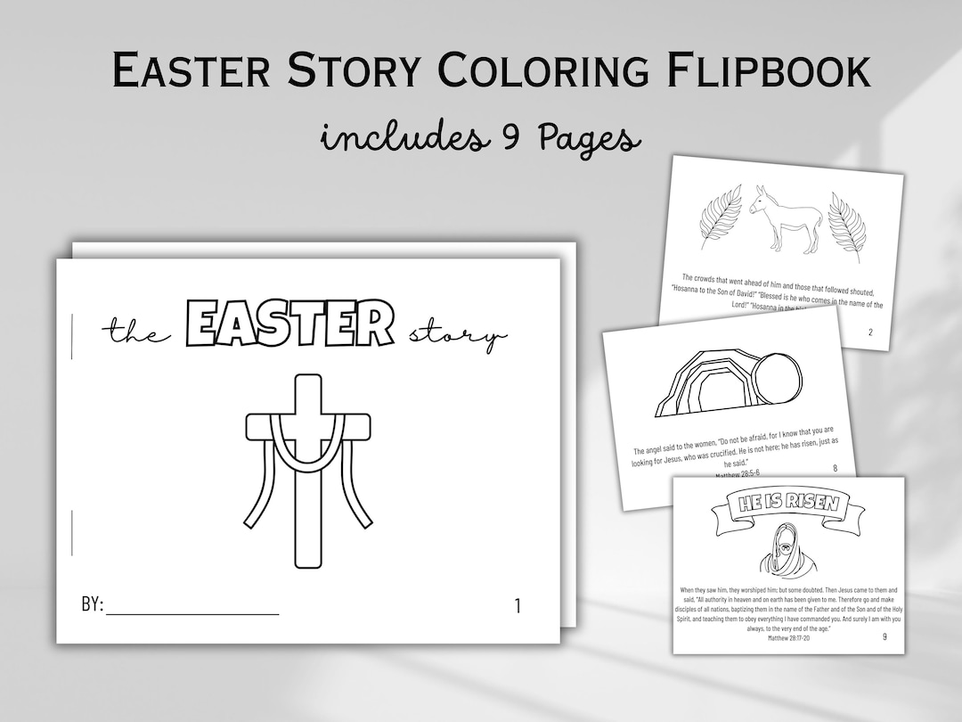 Printable Easter Story Color Book for Kids Easter Craft Sunday School ...