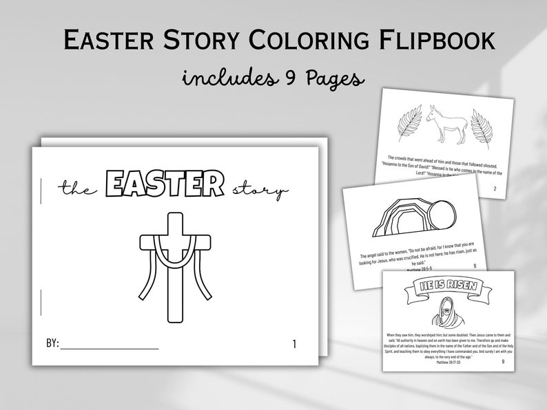 Printable Easter Story Color Book for Kids Easter Craft Sunday School ...