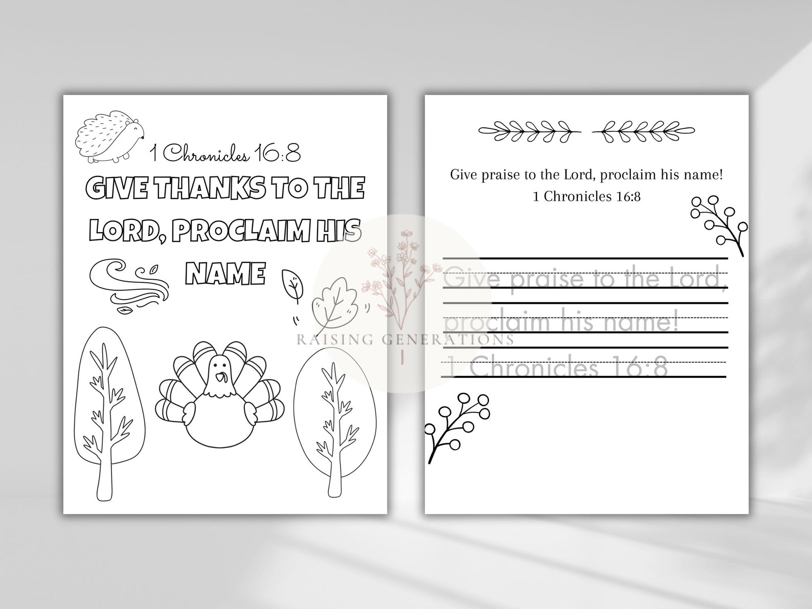 Thanksgiving Bible Craft for Kids Bible Verse Coloring Printable Sunday ...