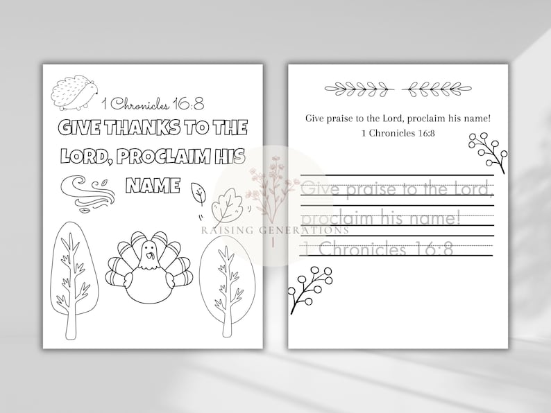 Thanksgiving Bible Craft for Kids Bible Verse Coloring Printable Sunday ...