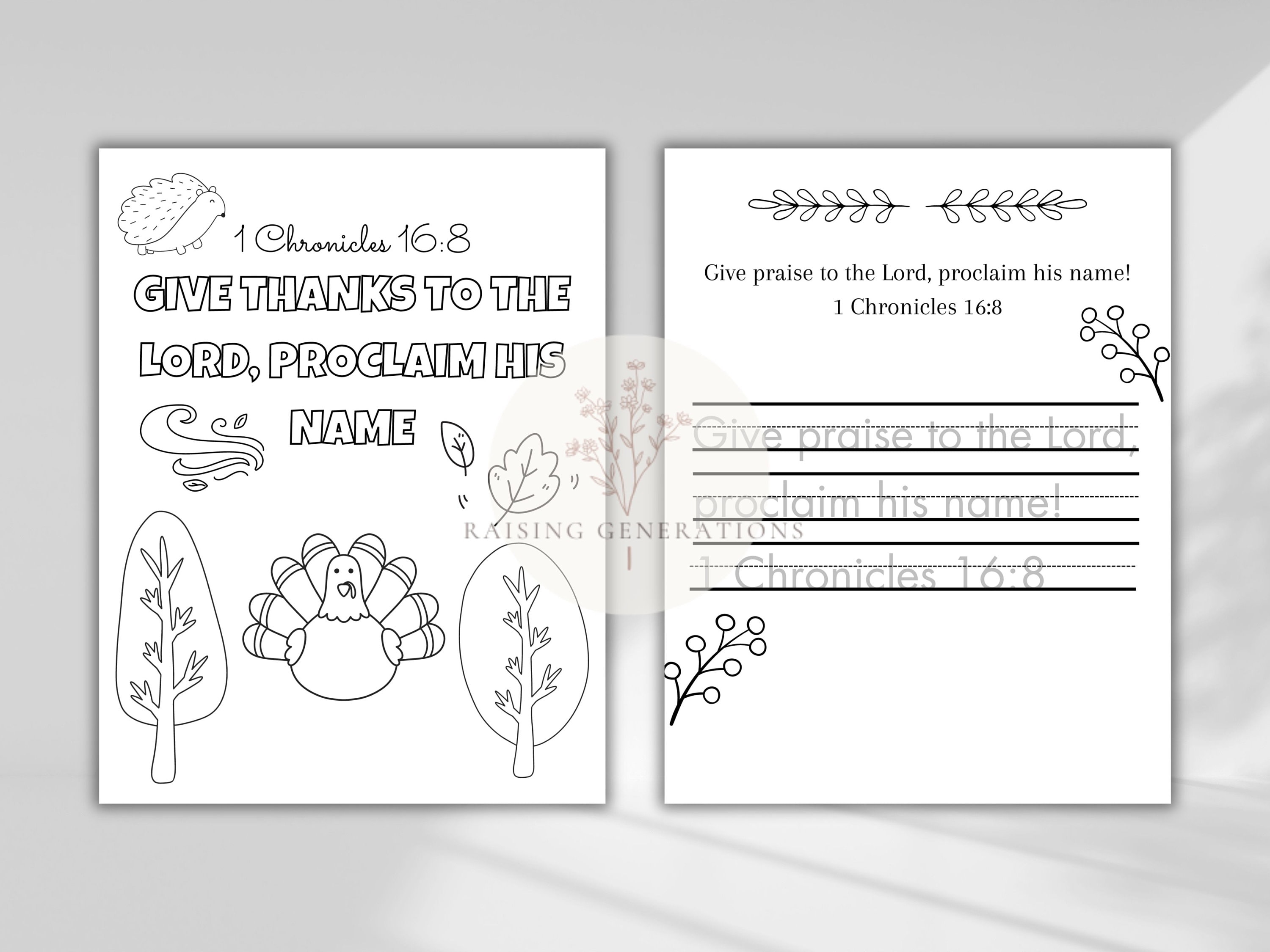 Thanksgiving Bible Craft for Kids Bible Verse Coloring Printable Sunday ...
