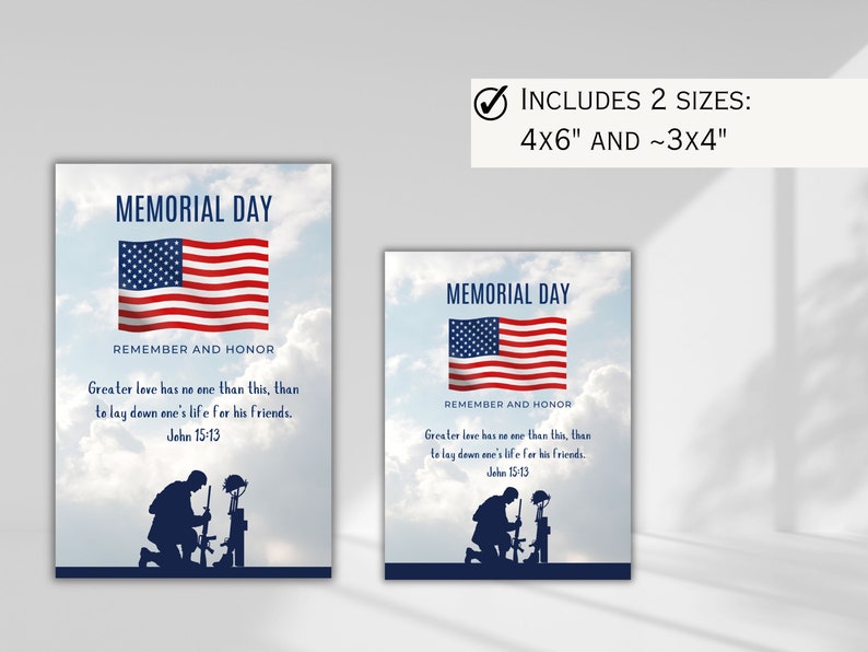 Christian Memorial Day Bible Verse Cards Church Gift Tag Scripture ...