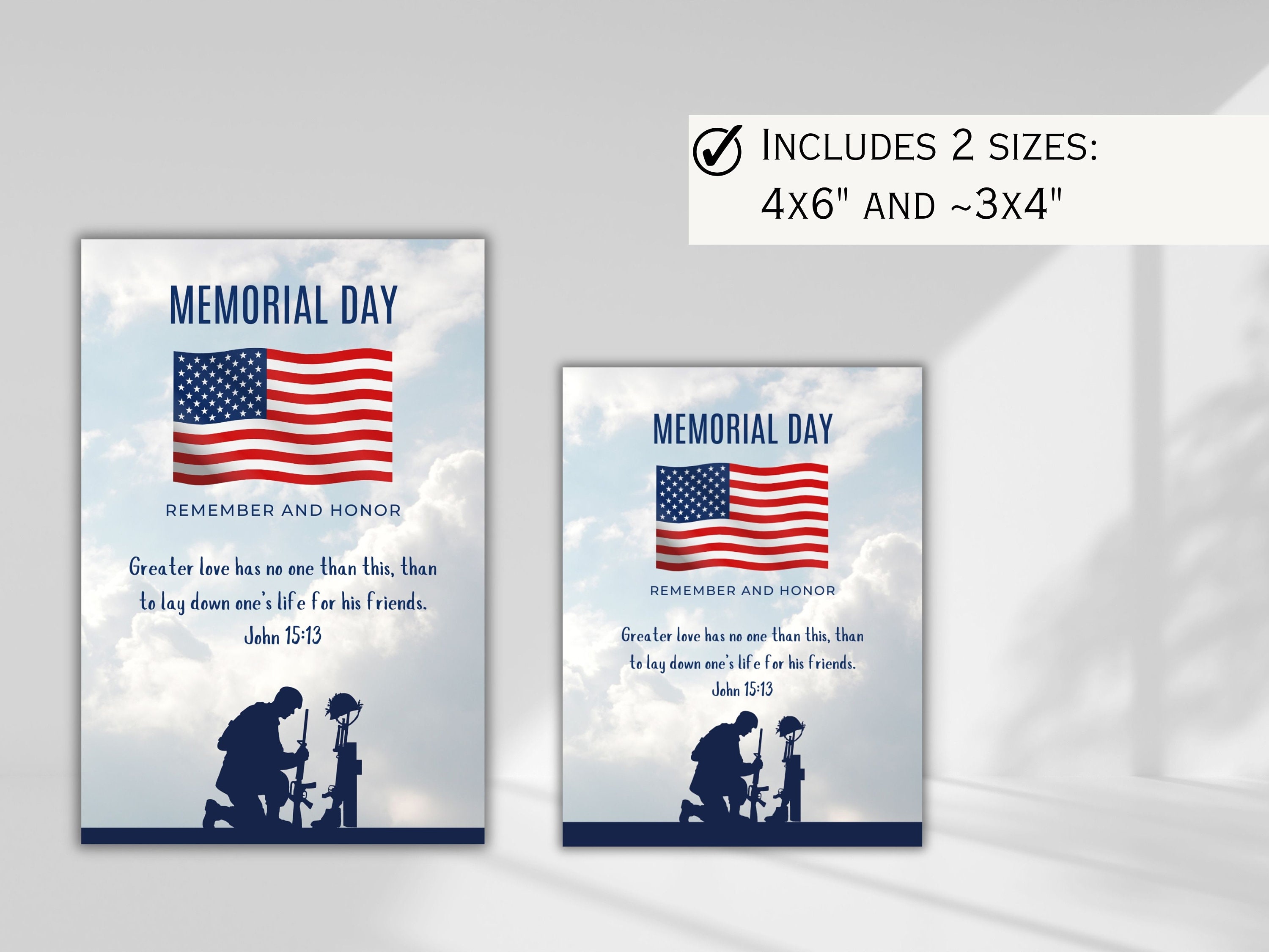 Christian Memorial Day Bible Verse Cards Church Gift Tag Scripture ...