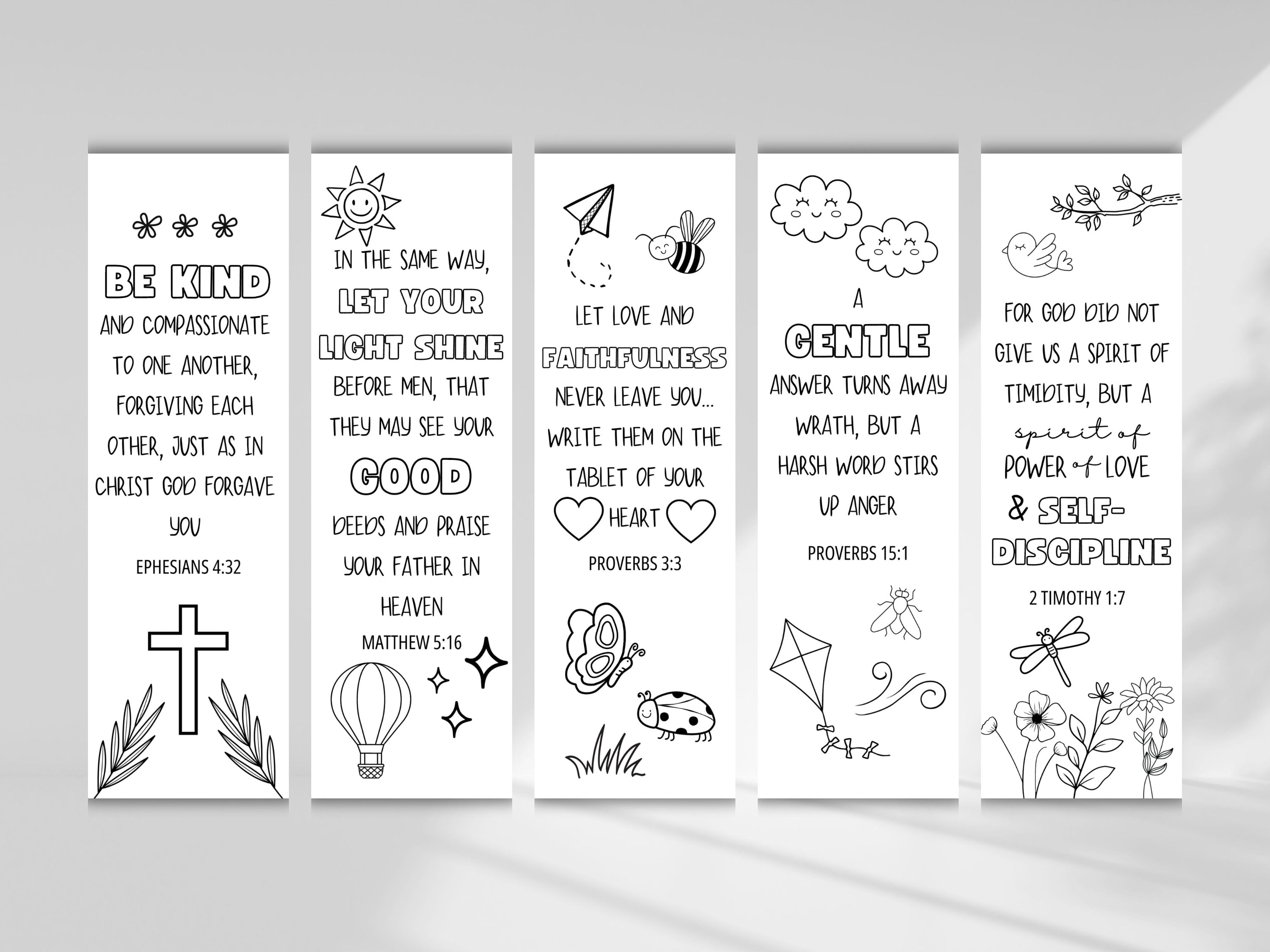 10 Fruit of the Spirit Coloring Bookmarks for Kids Printable Sunday ...
