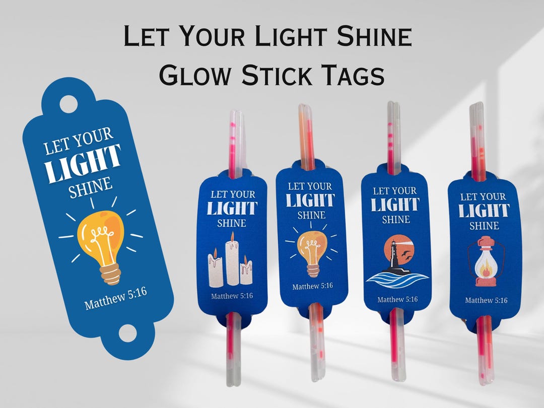 Let Your Light Shine Glow Stick Tags Let Your Light Shine Bracelet Craft Youth Group Sunday ...