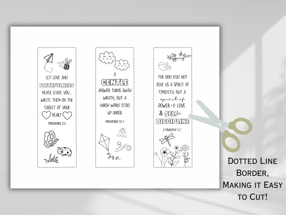 10 Fruit of the Spirit Coloring Bookmarks for Kids Printable Sunday ...