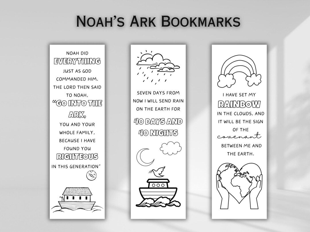 Noahs Ark Color Craft for Sunday School Lesson Book Lover Gift Reading ...