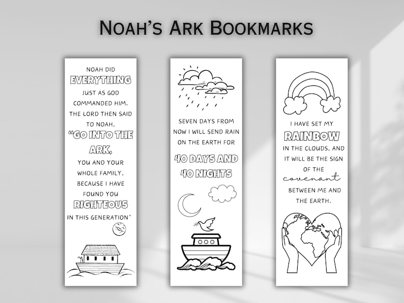Noahs Ark Color Craft for Sunday School Lesson Book Lover Gift Reading ...