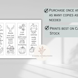 Christian Fall Coloring Bookmarks Thanksgiving Activity for Kids Fall ...