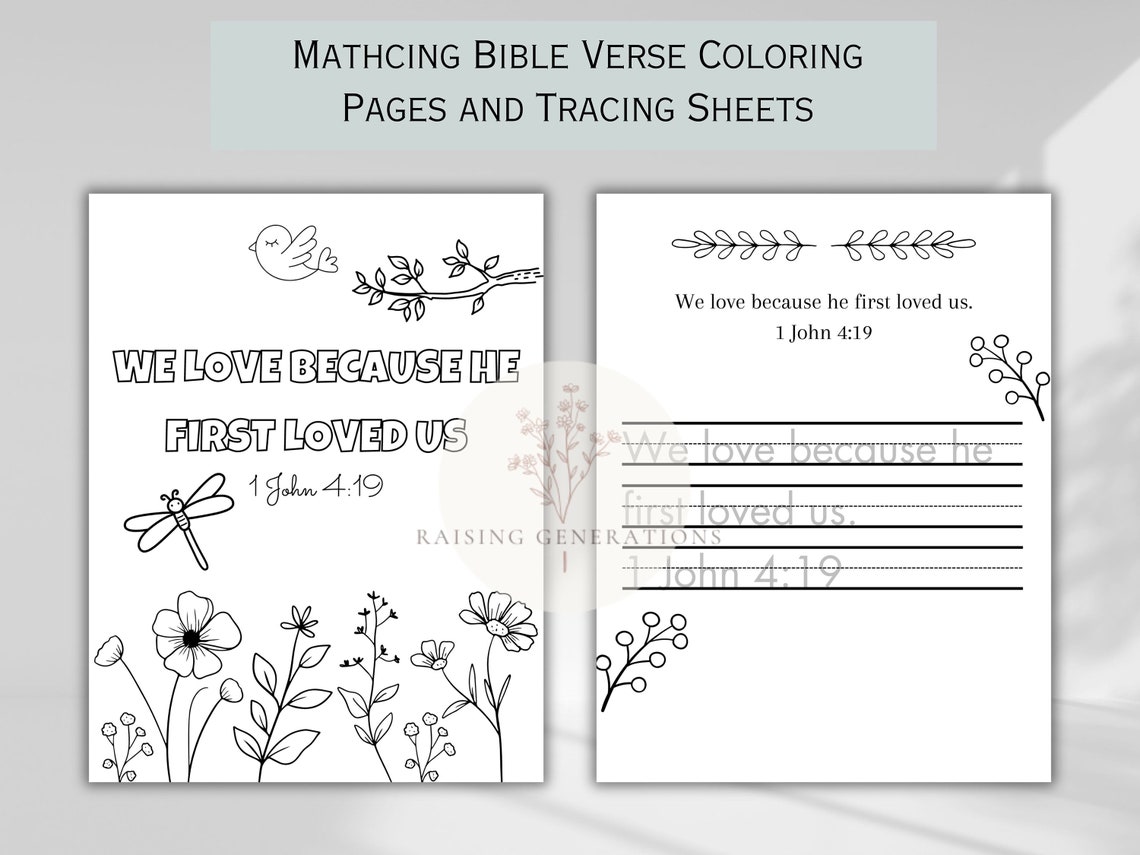 Bible Verse Coloring Printable Sunday School Craft About God Love Kids ...