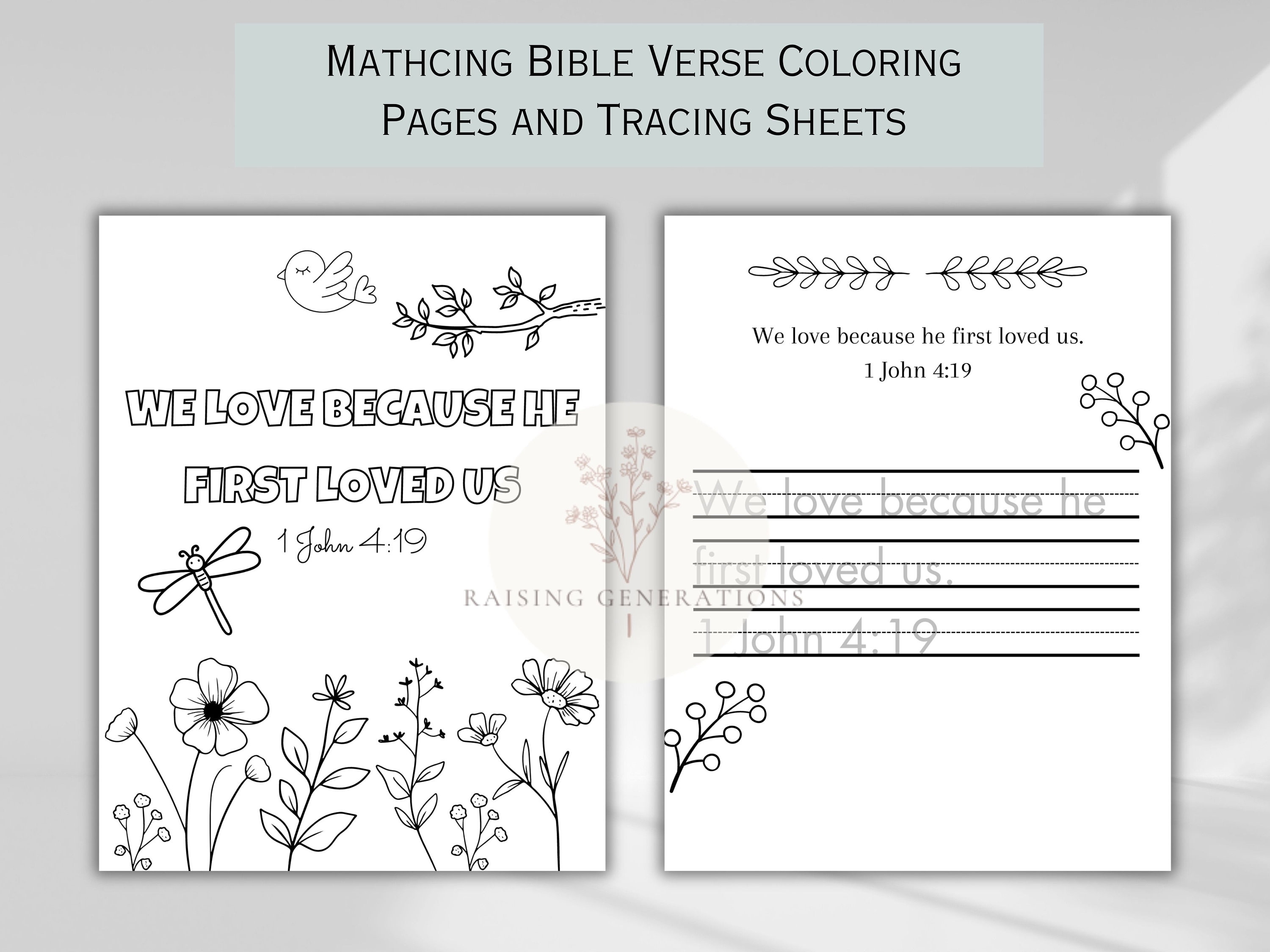 Bible Verse Coloring Printable Sunday School Craft About God Love Kids ...