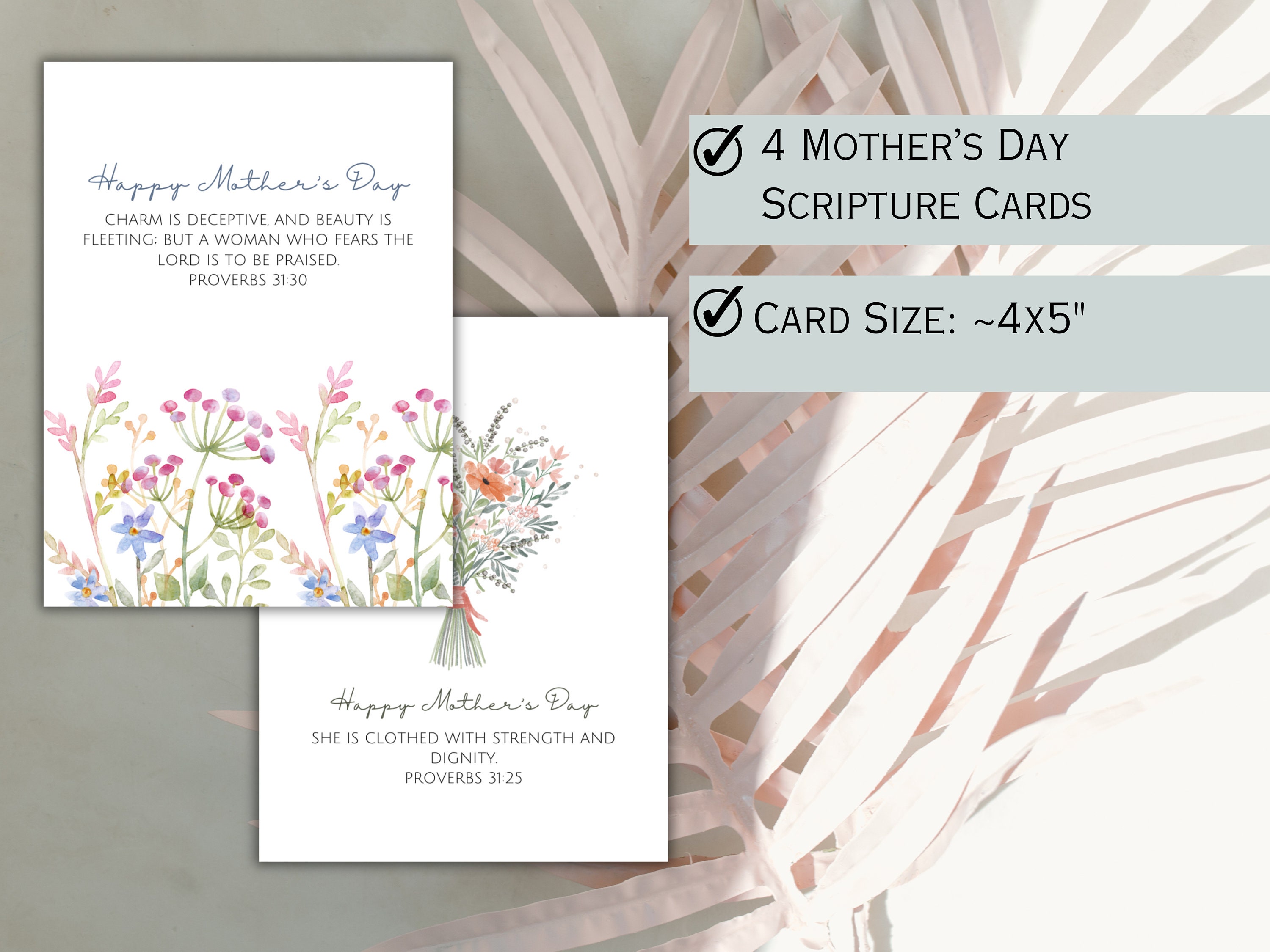 Christian Mothers Day Bible Verse Cards Church Gift Tag for Mothers ...