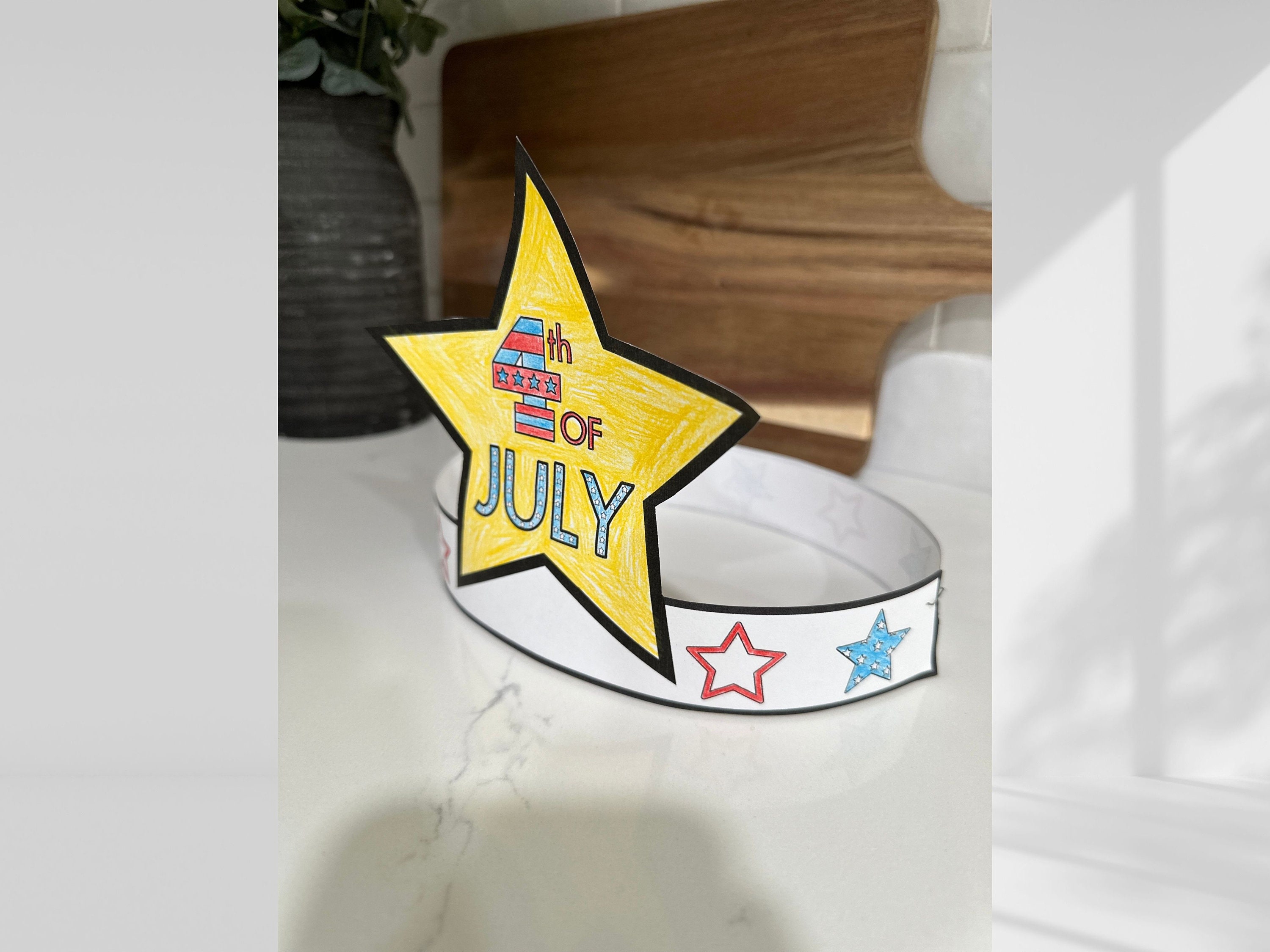 4th of July Craft for Kids Craft 4th of July Printable USA Paper Hat ...